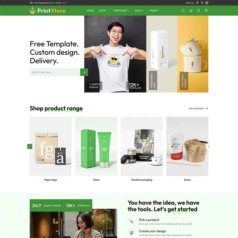 Responsive Custom Printing Wordpress Woocommerce Theme Bzotech