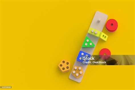 아이들을 위한 논리 장난감 아동의 취학 전 발달 몬테소리 소재 사고 과정 인지 능력 공간을 복사합니다 평면도 3d 렌더링 3차원 형태에 대한 스톡 사진 및 기타 이미지