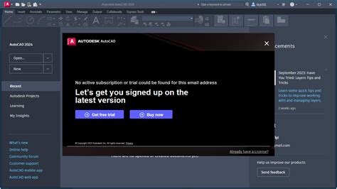 Autocad No Active Subscription Or Trial Could Be Found Autodesk