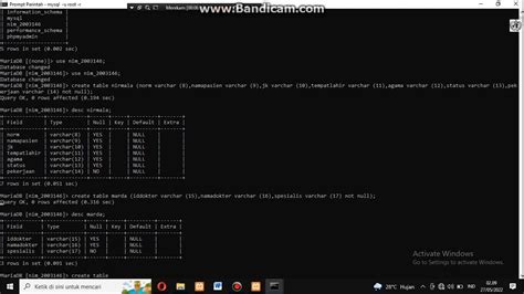 Database Aplikasi Xampp And Command Prompt Youtube
