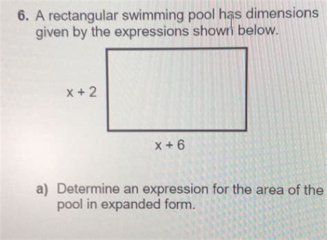 Solved 6 A Rectangular Swimming Pool Has Dimensions Given By The