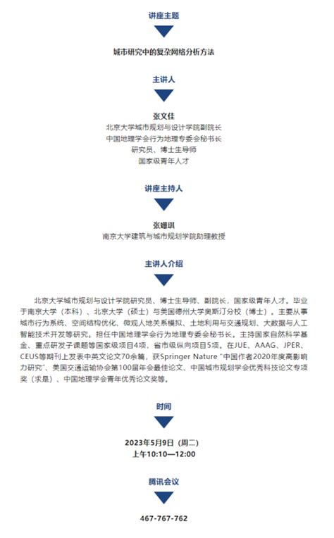 讲座预告 城市研究中的复杂网络分析方法