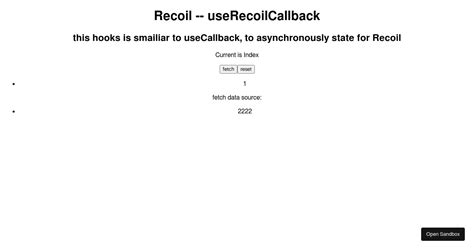 Recoil Userecoilcallback Codesandbox