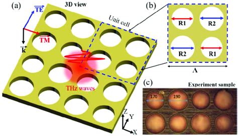 A The 3d View Of Asymmetric Metal Hole Arrays Amhas B The Unit