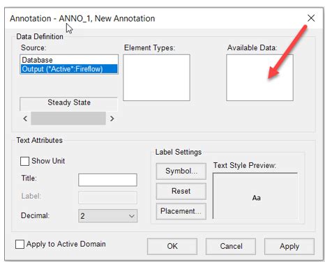在 InfoWater Pro 中无法从输出源生成注释