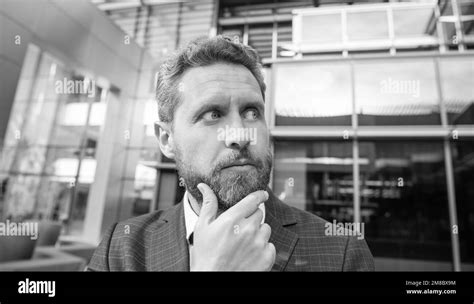 Making Decision Thoughtful Businessman In Formalwear Business Problem Pondering Man Stock