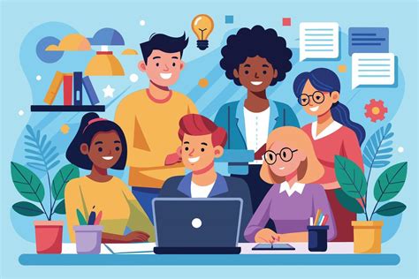 A Group Of Diverse Individuals Collaborate On A Laptop Computer In An