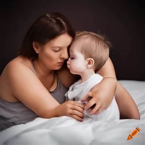 Mother Waking Up With Her Young Son In Bed On Craiyon
