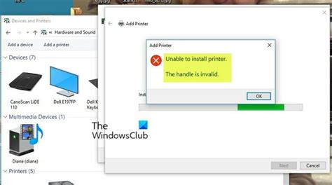 Unable To Install Printer The Handle Is Invalid In Windows 11