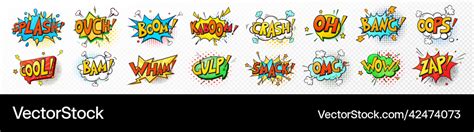 Pop Art Comic Speech Bubbles Book Sound Effects Vector Image