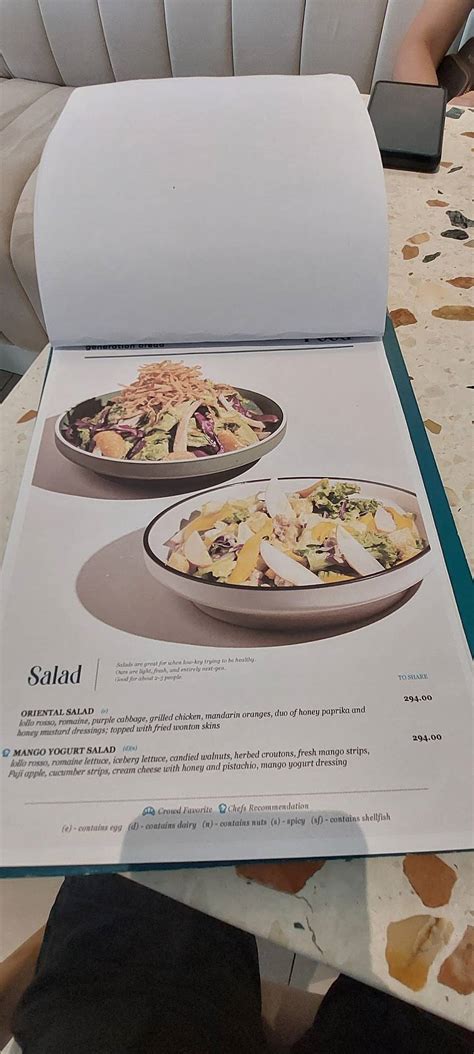 Menu At Generation Bread Restaurant Tacloban City