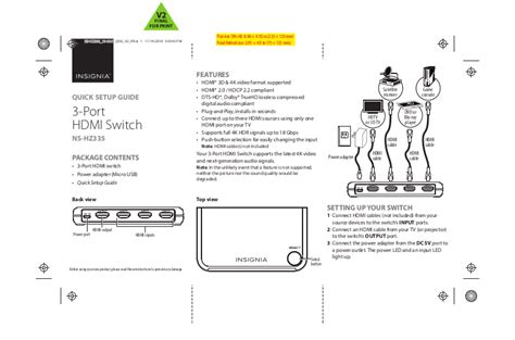 Insignia NS HZ Quick Setup Guide