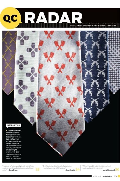 Artfully Disheveled Ties In Cincinnati Magazine