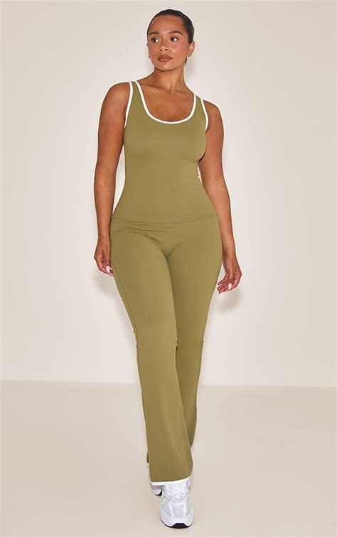 Shape Olive Sculpt Active Contrast Binding Trouser Shape Plt Ire
