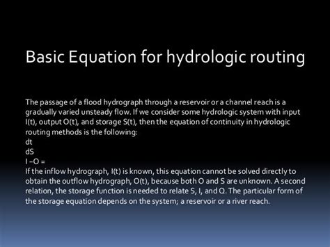 flood routing
