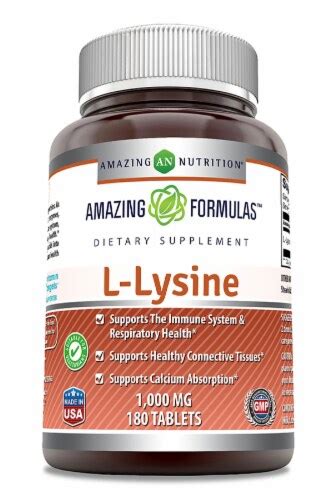 Amazing Nutrition® L Lysine Dietary Supplement Tablets 1000mg 180 Ct