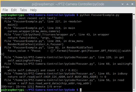 Remote Io Error Focuserexamplepy · Issue 5 · Arducamptz Camera