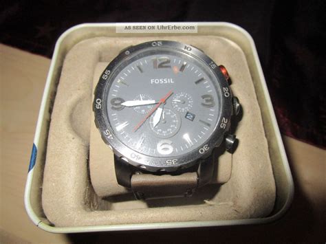 Fossil Herren Armbanduhr Xl Analog Quarz Leder Jr1419