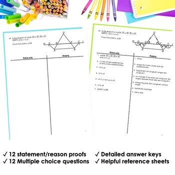Writing Triangle Congruency Proofs Using Two Column Proofs Practice Workbook