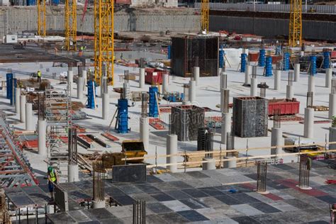 Construction Workers Installing Formwork Frames Stock Photo Image Of