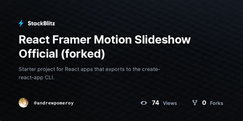 React Framer Motion Slideshow Official Forked StackBlitz