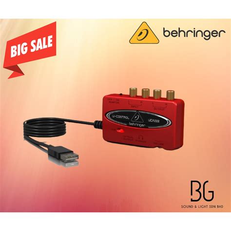 Behringer Uca222 Ultra Low Latency 2 In2 Out Usb Audio Interface With