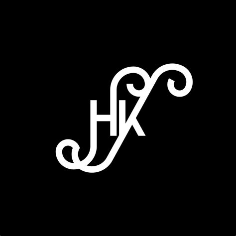 Diseño De Logotipo De Letra Hk Sobre Fondo Negro Concepto De Logotipo