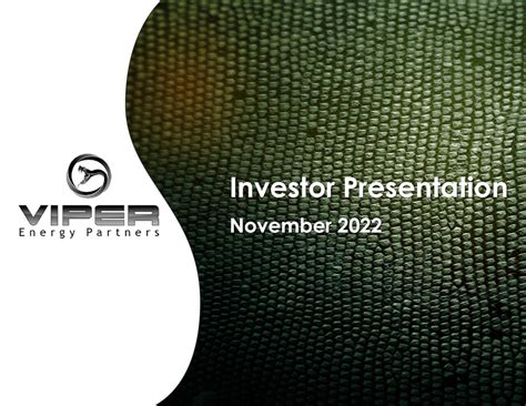 Viper Energy Partners Lp 2022 Q3 Results Earnings Call Presentation