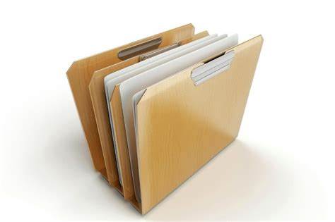 Assorted File Folders Arranged In A Neat Stack On A Plain Background