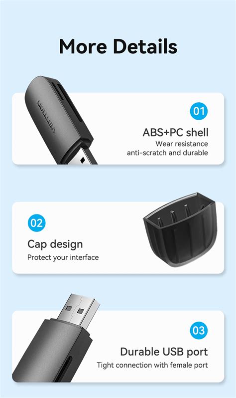Vention Card Reader Usb 3 0 Type C 512gb Fast Transmission 2 In 1 Sd Card Reader Tf Card Dual
