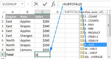 Hàm Subtotal các ứng dụng của Subtotal trong Excel Cực Hay