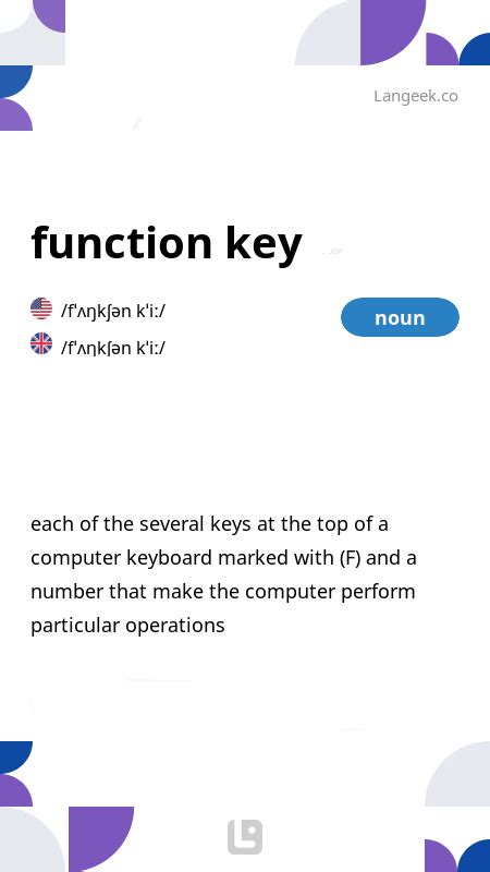 Definition And Meaning Of Function Key Picture Dictionary