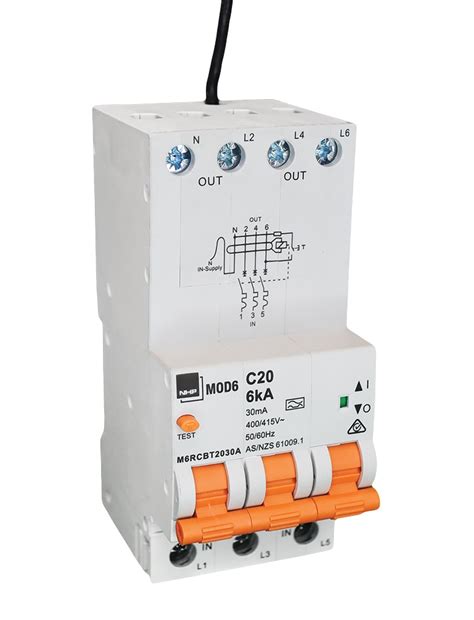 Nhp M6rcbt0630a Mod6 Rcbo 3p N 6ka 06a C Curve 30ma Type A