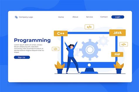 Premium Vector Programming Concept Landing Page Template
