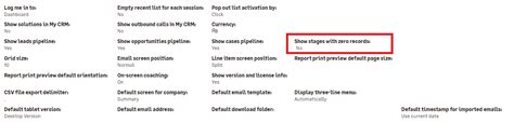 suppress stages with zero records in pipeline in sage crm 2023 r2