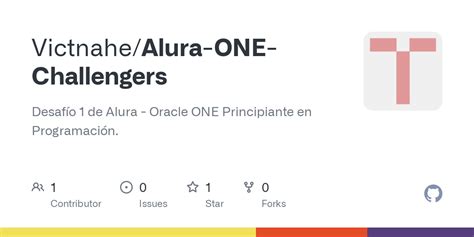 Github Victnahe Alura One Challengers Desaf O De Alura Oracle One Principiante En