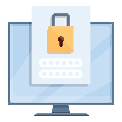 Monitor Password Protection Icon Cartoon Style 14316948 Vector Art At Vecteezy