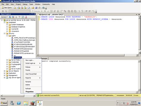 VMware SRM Database Setup