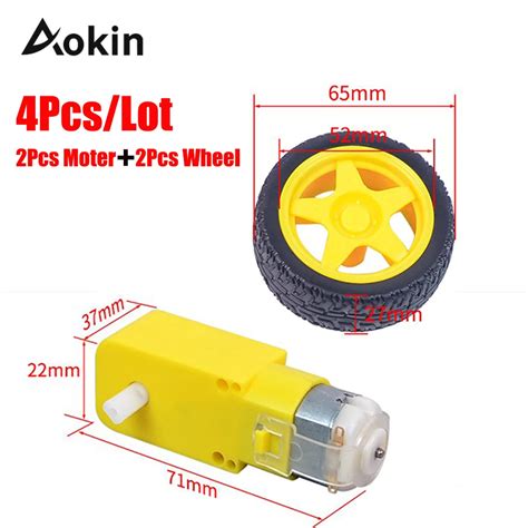 4pcs Tt Motor 130motor With The Wheel 2pcs Tt Motor 2pcs 65mm Wheel