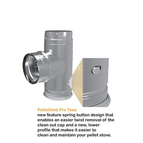 Duravent 4 Inner Diameter Pelletvent Pro Increaser Tee With Clean O