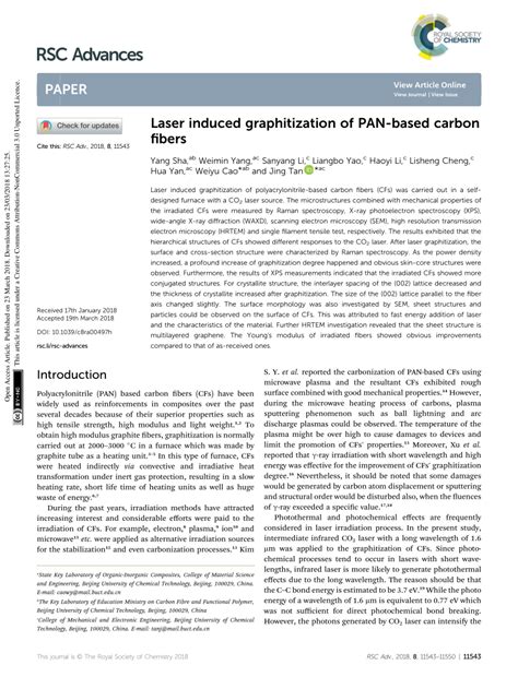 Pdf Laser Induced Graphitization Of Pan Based Carbon Fibers