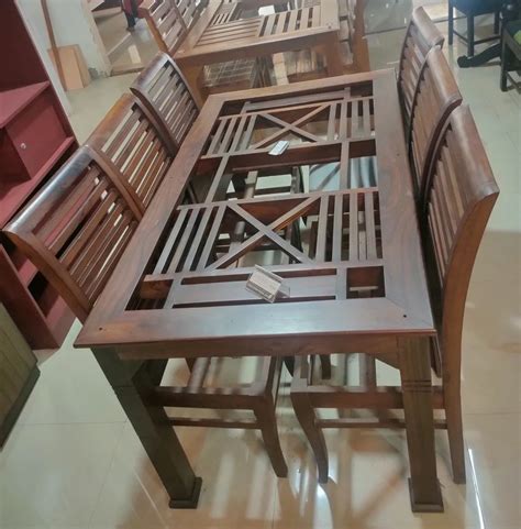 Seater Teak Wood Dining Table Set At Rs Set Teak Wood Dining Table In