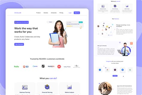 Ux Ui Design For Team Collaboration Landing Page Freelancer
