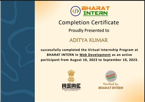 Aditya Kumar On Linkedin Bharatintern