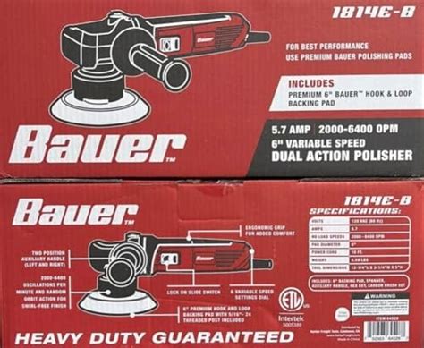 Generic Buffer Polisher Bauer 5 7 Amp 6 In Short Throw Random Orbit Da