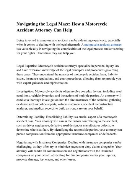 Ppt Motorcycle Accident Attorney Powerpoint Presentation Free