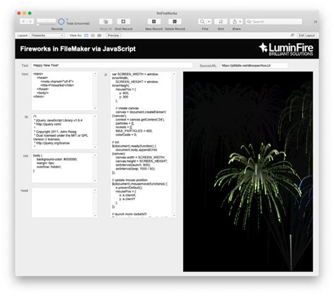 Fireworks For Claris Pro FileMaker Pro LuminFire