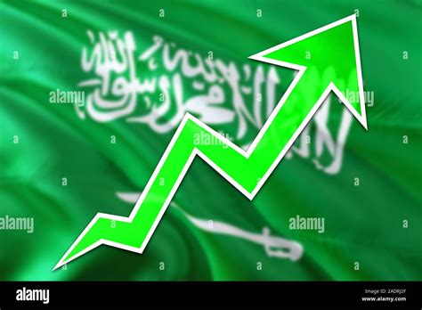 Saudi Arabia Economy Graph Is Indicating Positive Growth Green Arrow Going Up With Trend Line