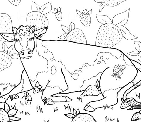 Strawberry Cow Coloring Pages Cute Coloring Pages