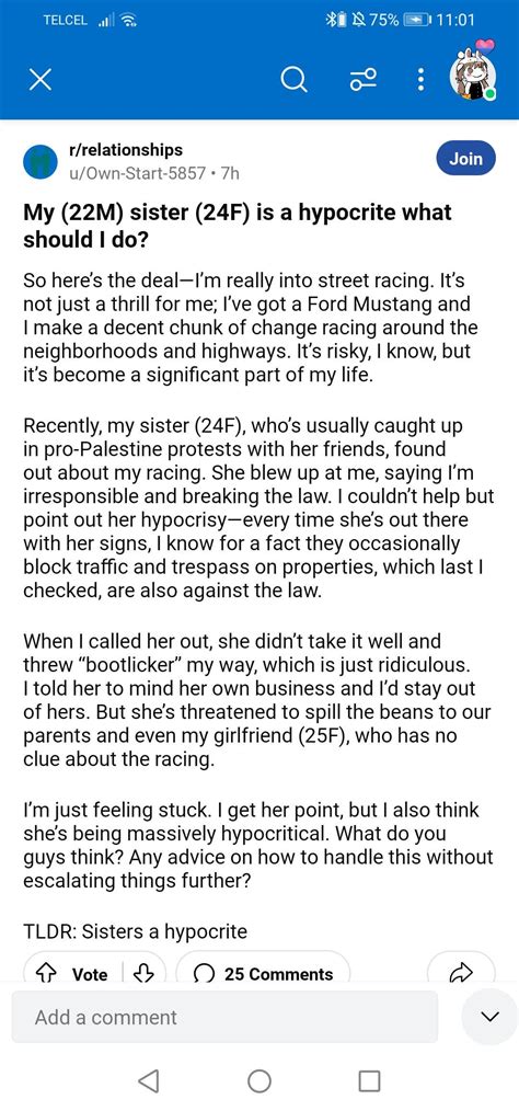 Not Oop My 22m Sister 24f Is A Hypocrite What Should I Do R